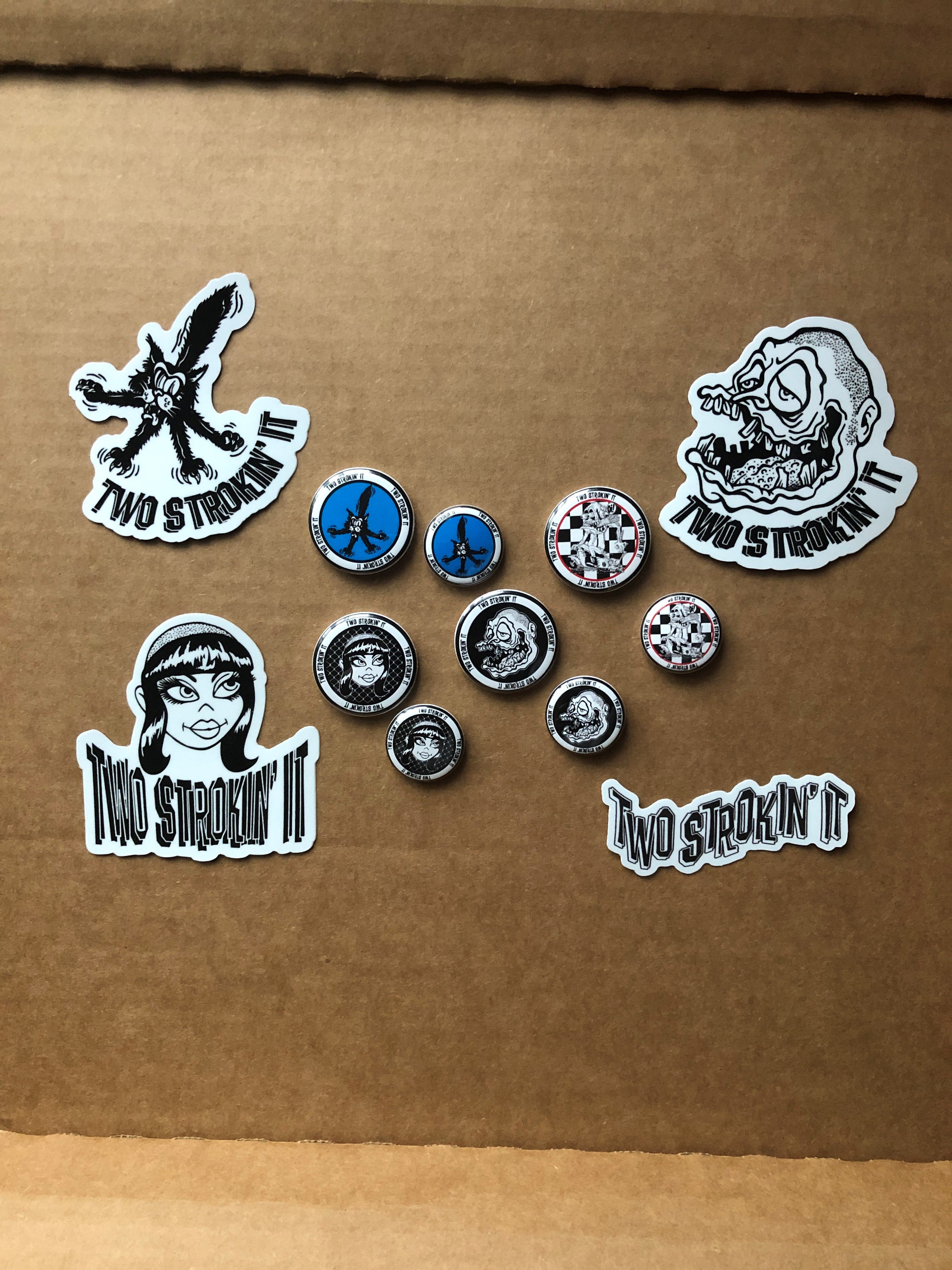 Buttons & Stickers Pack – Two Strokin’ It